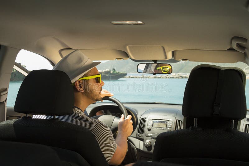 Driver in the car stock photo. Image of business, travel - 74610946