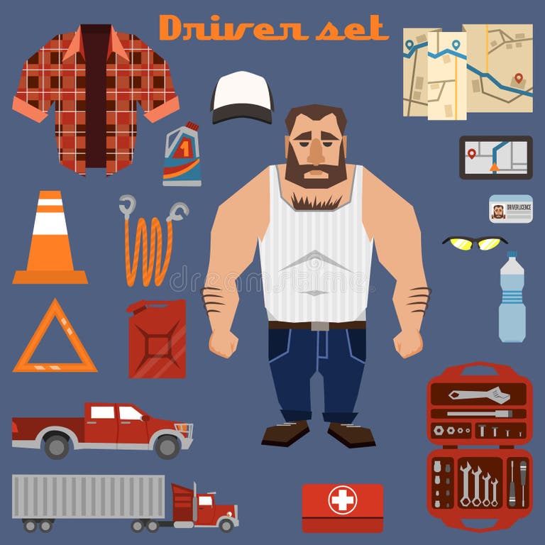 Bus Driver Character Set Stock Illustrations – 183 Bus Driver Character ...