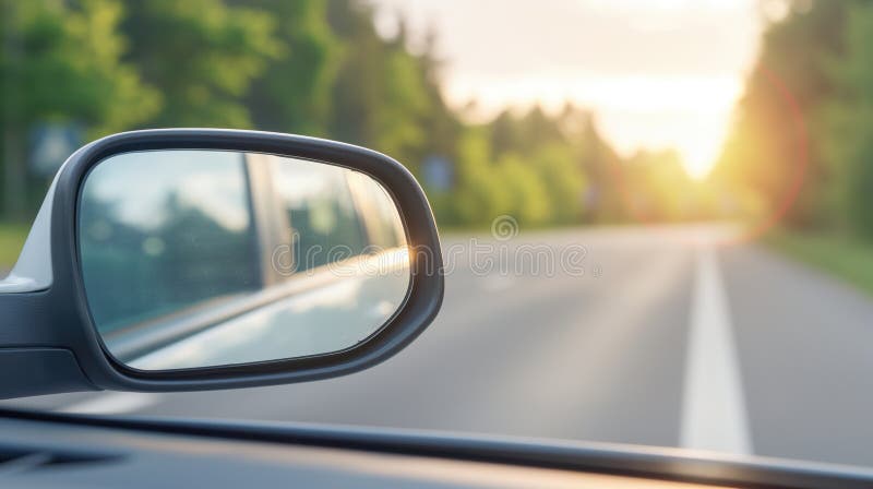 Driver Checking Blind Spot before Changing Lanes, Safe Lane Change ...