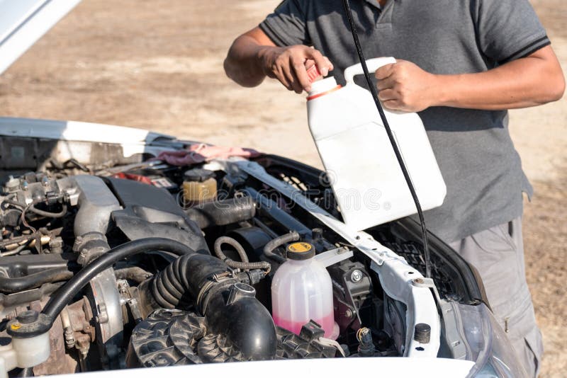 The Driver is Checking the Car before Traveling, Safety First Concept ...