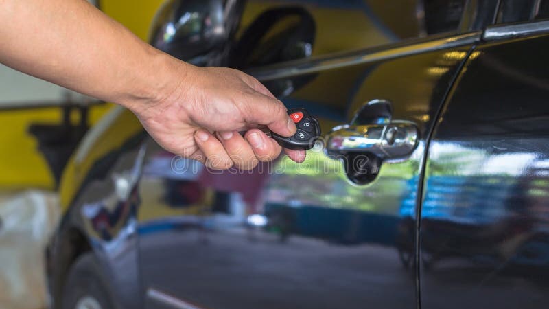 Driver Checking the Car before Used or Machanic Service Stock Image ...