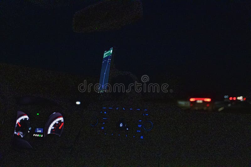 Driver in the Dark on a Night Stock Image - Image of adventure, journey ...