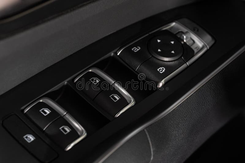 Driver Door Panel with Buttons Stock Photo - Image of lowering, closeup ...