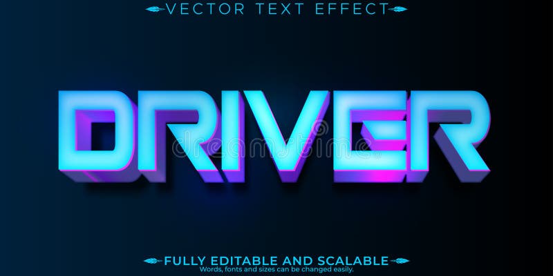 Driver Editable Text Effect, Editable Speed and Race Text Style Stock ...