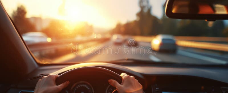 The Driver Enjoying a Scenic Sunset Drive on a Serene Highway.AI ...
