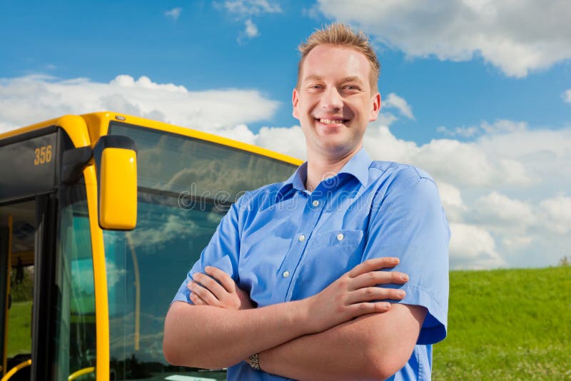 Bus Driver Sitting in His Bus Stock Image - Image of urban, mass: 21336015
