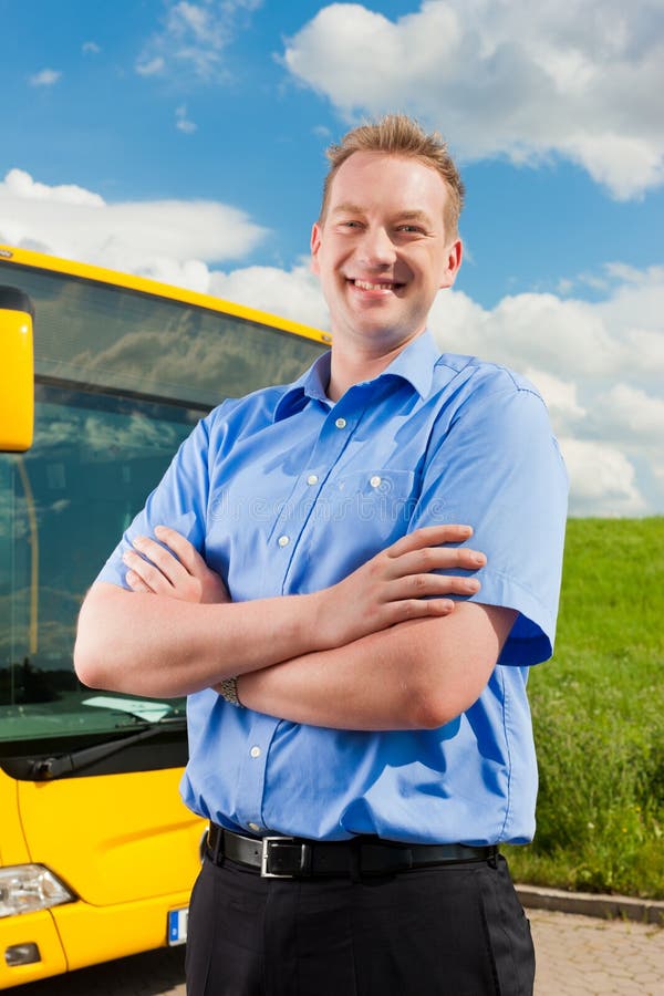 Bus Driver Sitting in His Bus Stock Image - Image of urban, mass: 21336015