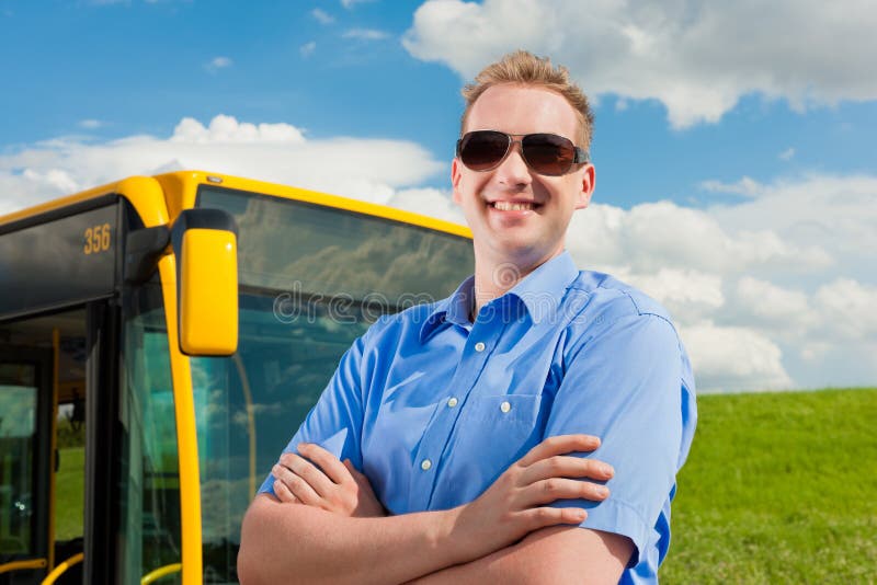 Bus Driver Sitting in His Bus Stock Image - Image of urban, mass: 21336015