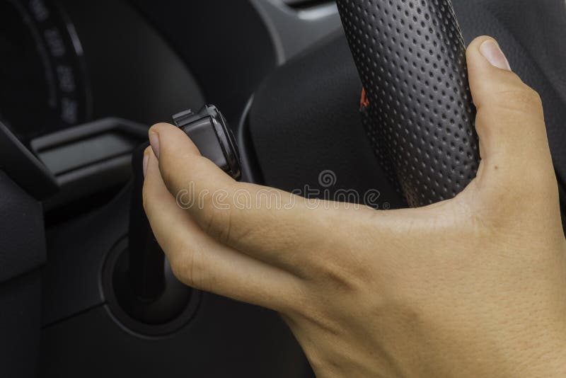 Lights control of a car. stock photo. Image of interior - 119390824