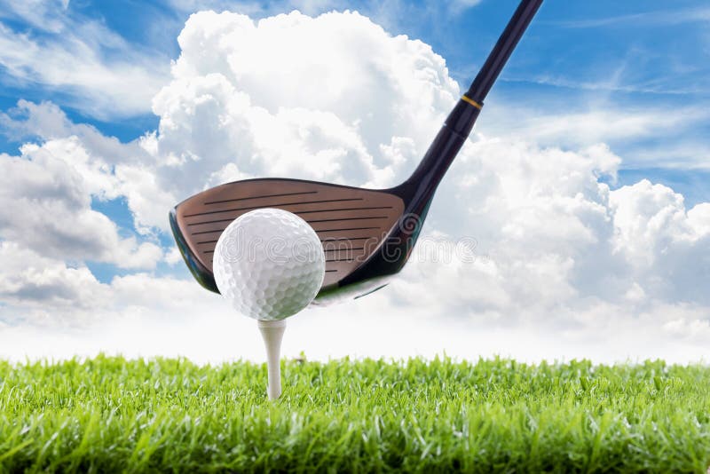 Golf Background With Driver And Ball. Stock Image - Image of closeup ...