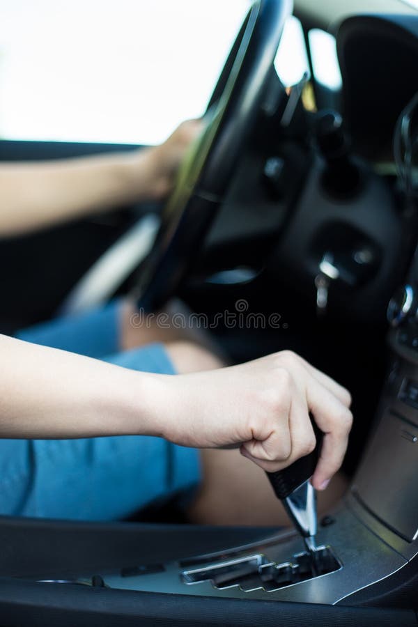 Driver Hand Shifting the Gear Stick Stock Image - Image of fast, move ...