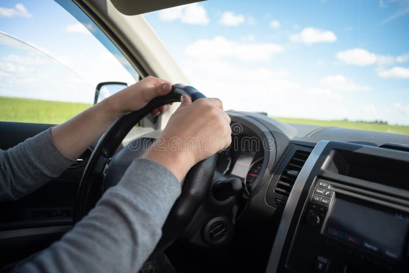 Driver hands stock image. Image of track, country, inside - 221249161