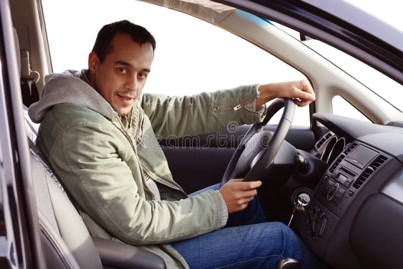 Driver in his new car stock image. Image of rental, driver - 5699289