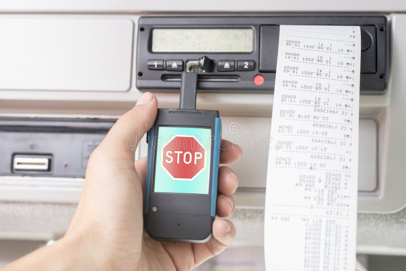 Tachograph — a Control Device Installed on Board Motor Vehicles Stock ...