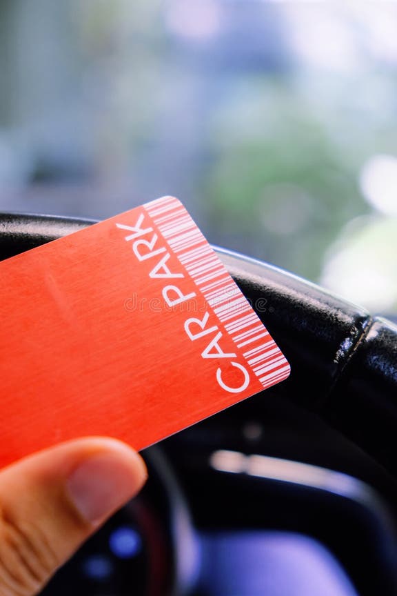 Driver is Holding Parking Card Stock Image - Image of card, convenience ...