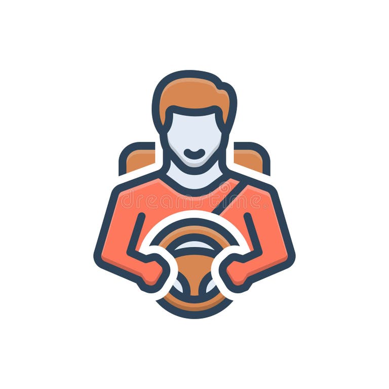 Color Illustration Icon for Driver, Initiator and Wheel Stock Vector ...