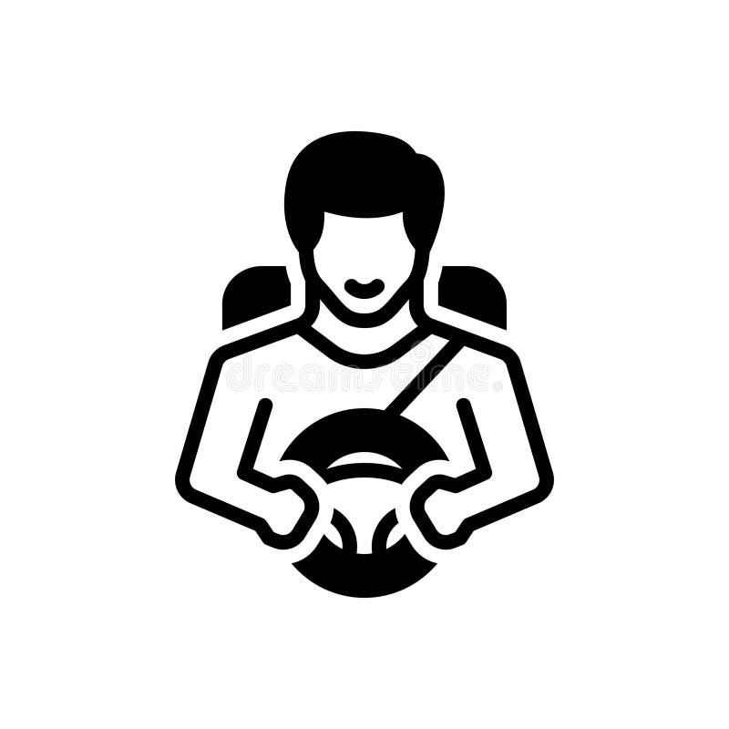 Black Solid Icon for Driver, Initiator and Pilotage Stock Illustration ...