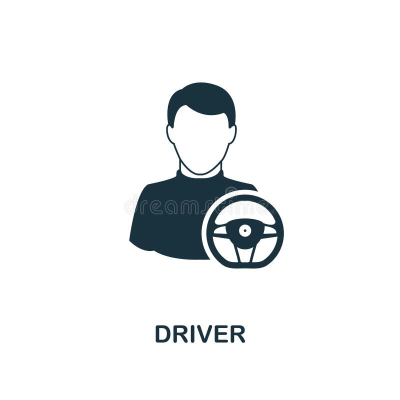 Driver Icon. Monochrome Style Design from Professions Icon Collection ... Driver Icon. Monochrome Style Design from Professions Icon Collection ...