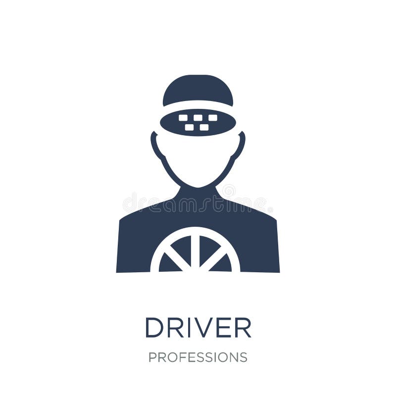 Driver Icon. Trendy Flat Vector Driver Icon on White Background Stock ...