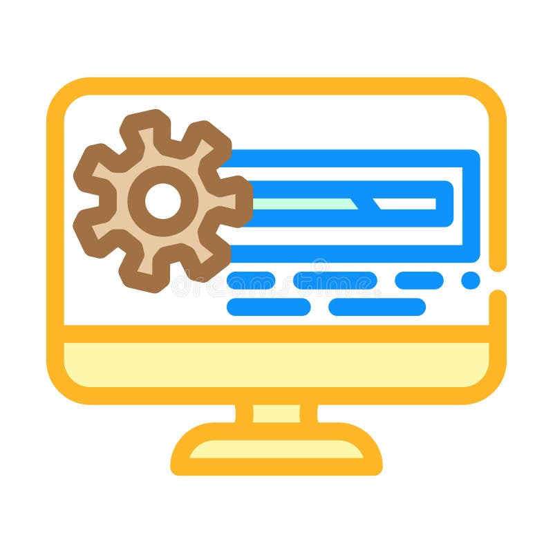 Driver Installation Repair Computer Color Icon Vector Illustration ...