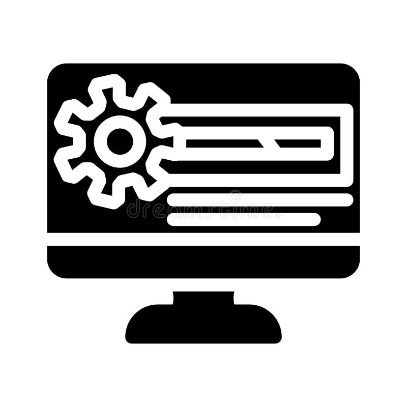Driver Installation Repair Computer Glyph Icon Vector Illustration ...