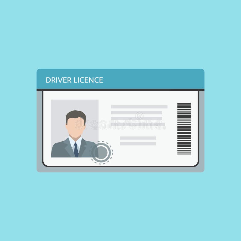 Driver License Card with a Photo and ID Number. Vector Stock Vector ...