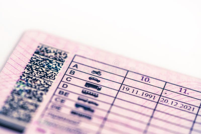Driver Driving License, Categories and Valid Period Dates Stock Image ...