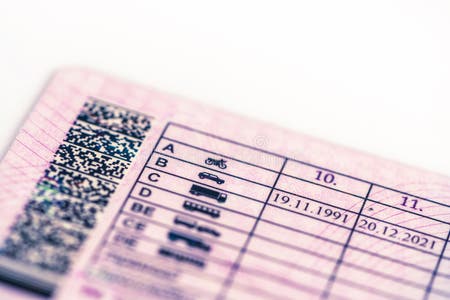 Driver Driving License, Categories and Valid Period Dates Stock Image ...