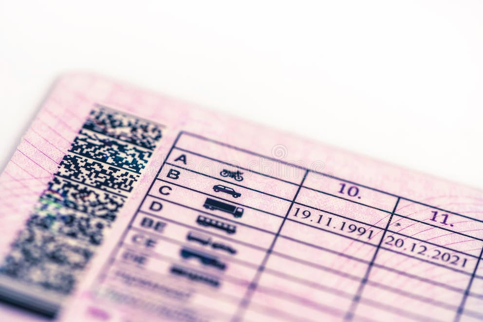 Driver Driving License, Categories and Valid Period Dates Stock Image ...