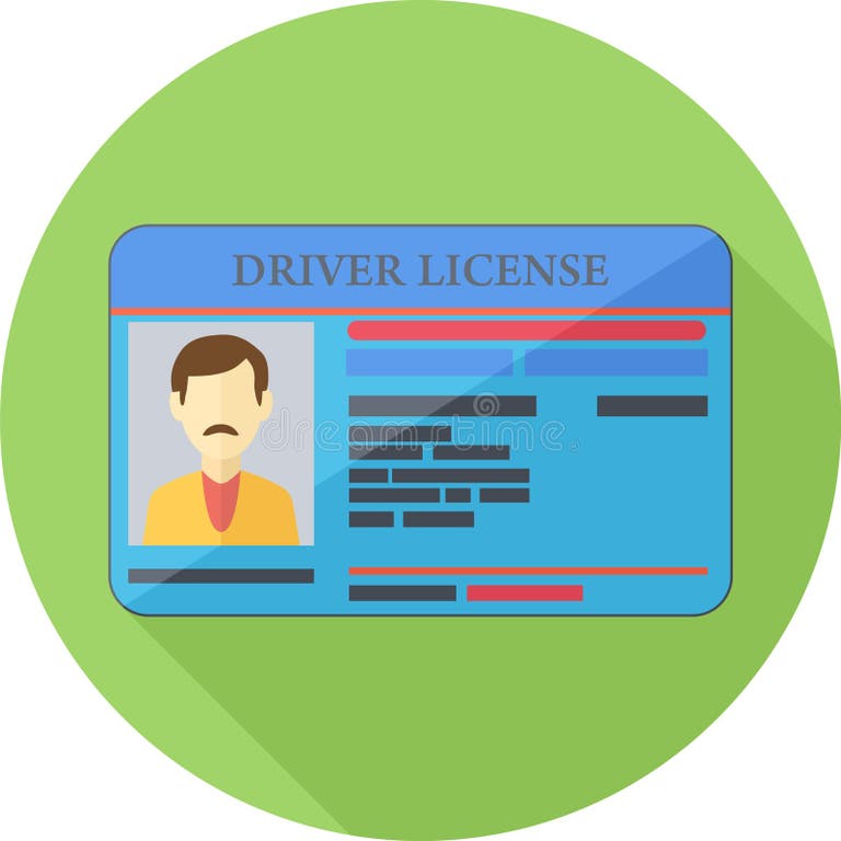 Driver License Flat Icon stock vector. Illustration of backgrounds ...