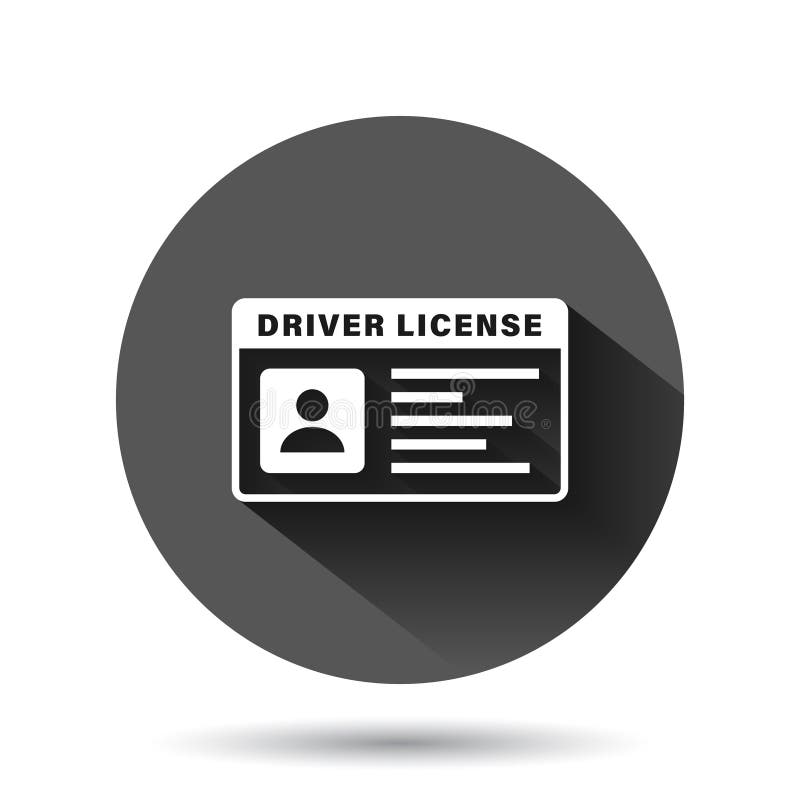 Driver License Icon in Flat Style. Id Card Vector Illustration on White ...