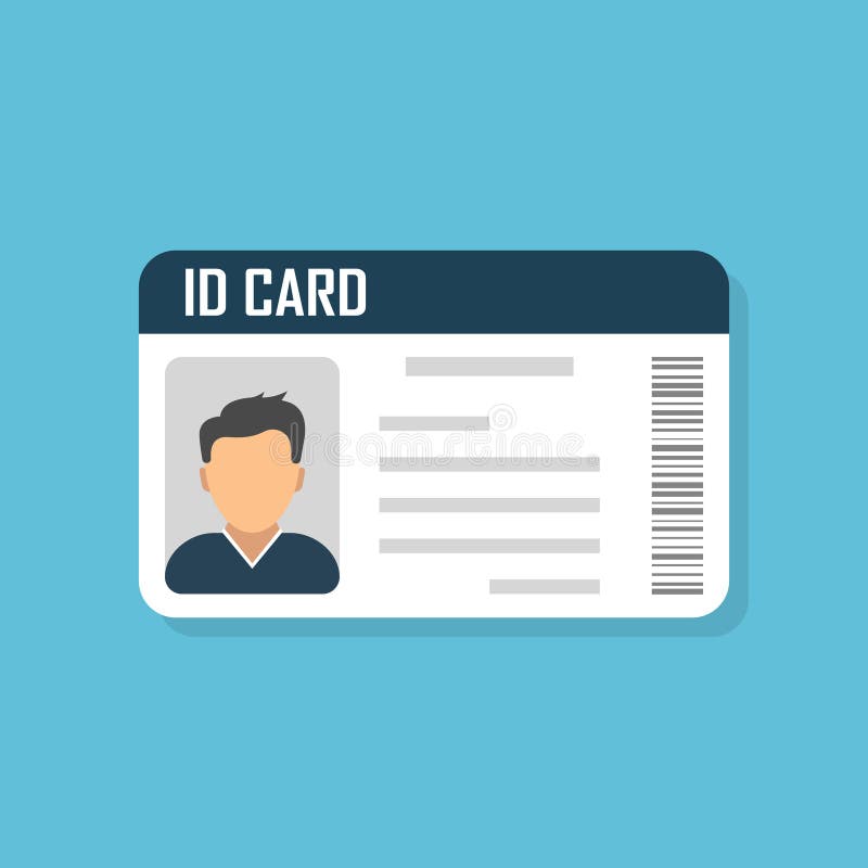 Driver License Icon in Flat Style. Identification Document Vector ...