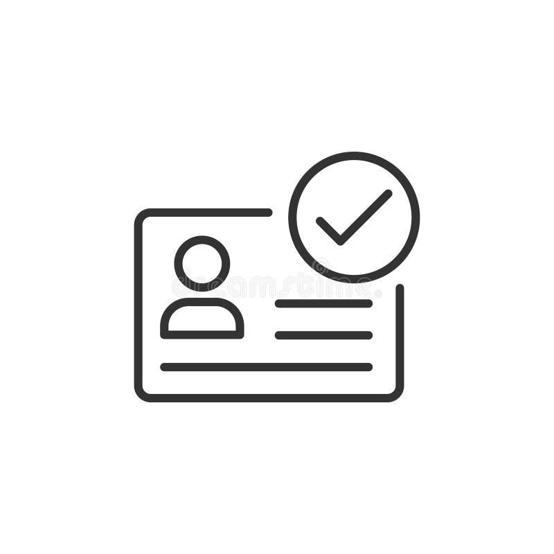 Driver License Icon in Flat Style. Identification Document Vector ...