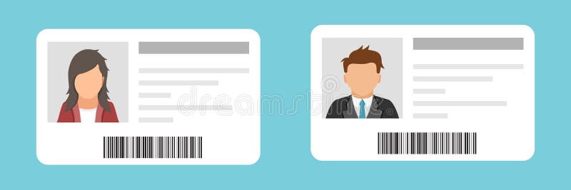 Driver License Icon in Flat Style. Identification Document Vector ...