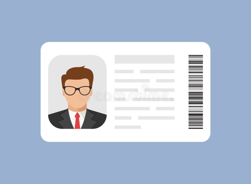 Driver License Icon in Flat Style. Identification Document Vector ...