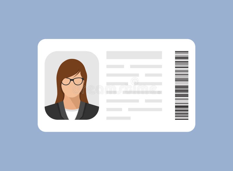 Driver License Icon in Flat Style. Identification Document Vector ...