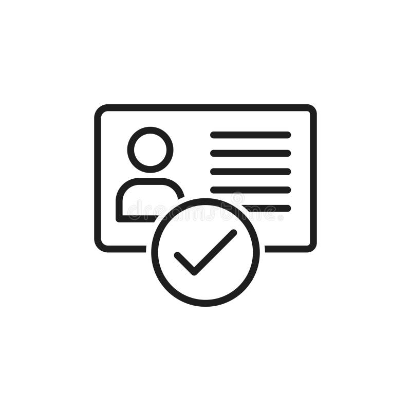 Driver License Icon in Flat Style. Identification Document Vector ...