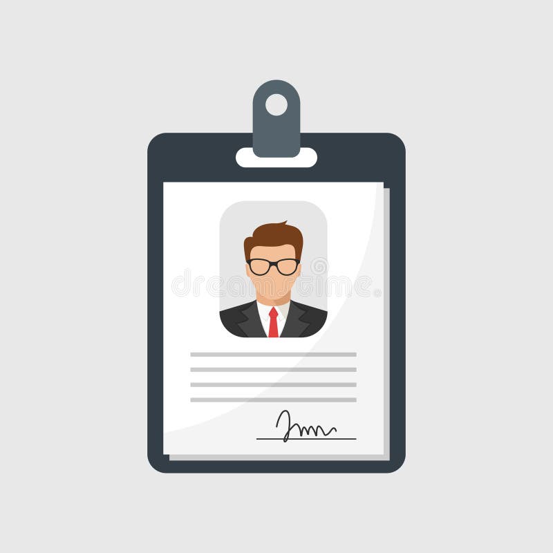 Driver License Icon in Flat Style. Identification Document Vector ...