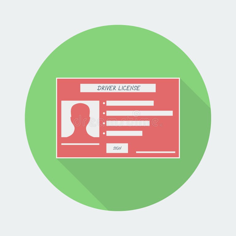 Driver License Icon with Shadow Stock Vector - Illustration of data ...