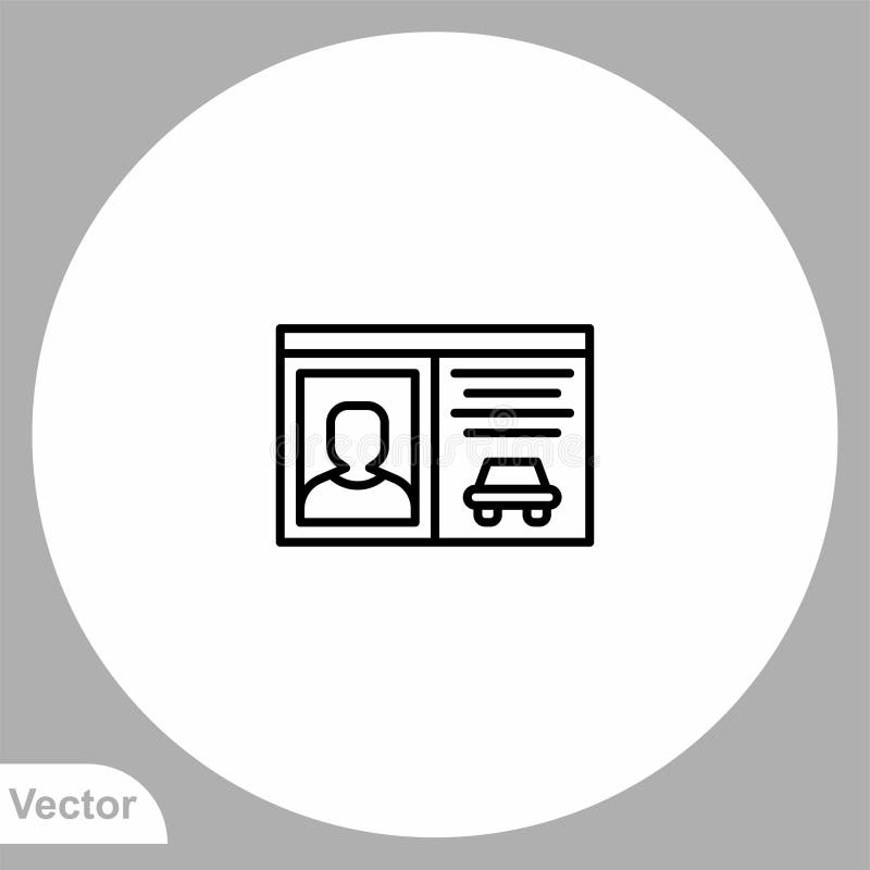 Driver License Vector Icon Sign Symbol Stock Vector - Illustration of ...