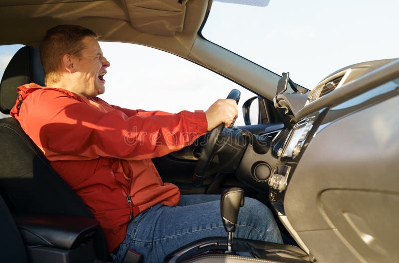 The Driver Lost Control of the Car, Emergency Braking. Stock Photo ...
