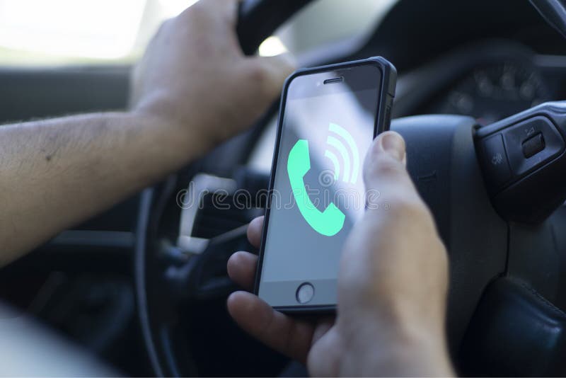Driver Making Phone Call To Call Center Stock Photo - Image of male ...