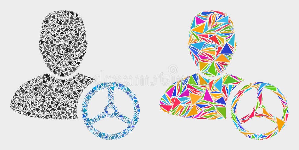 Vector Driver Man Mosaic Icon of Triangle Elements Stock Vector ...