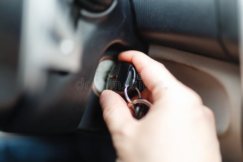 The Driver of the Man Gets a Car with a Key. Stock Image - Image of ...