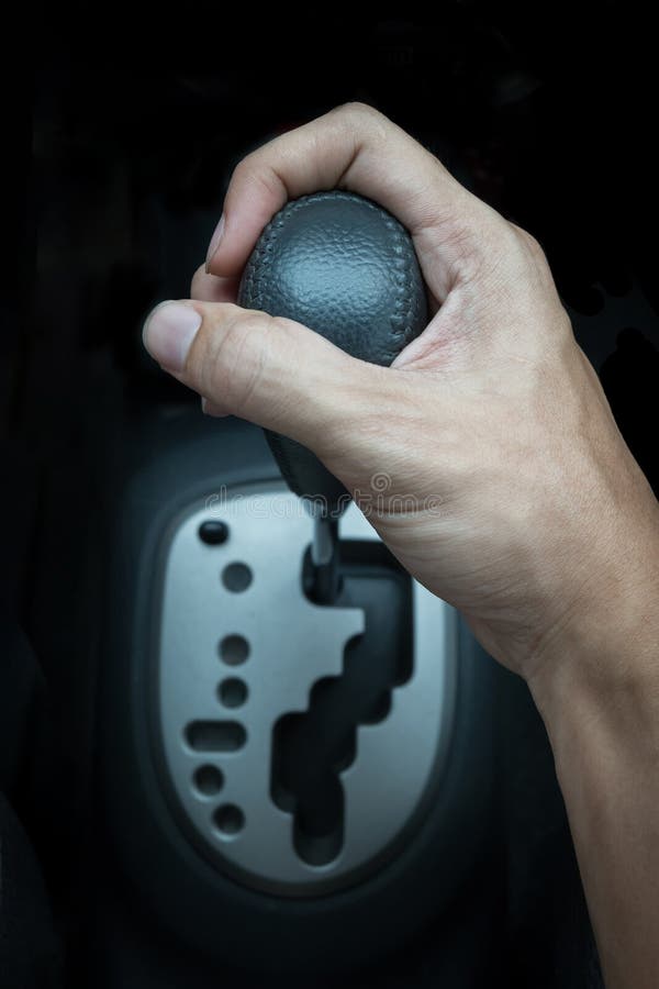 Driver Man Hand Holding Automatic Transmission Stock Image - Image of ...