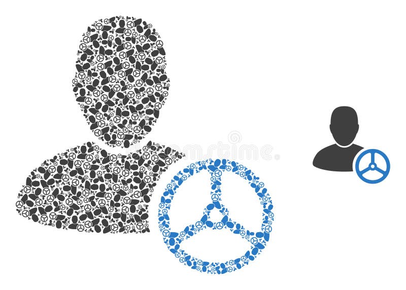 Driver Man Recursion Mosaic Of Self Items Stock Vector Illustration