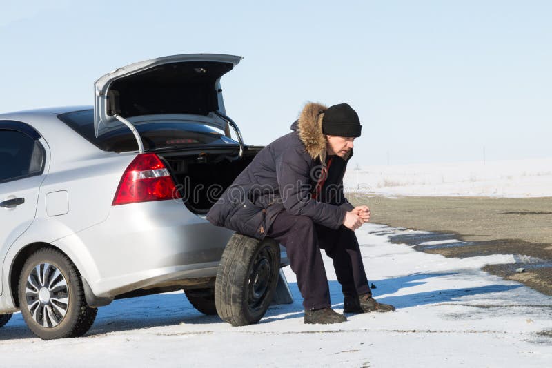 Breakdown of the Car on the Road. Stock Photo - Image of late, driver ...