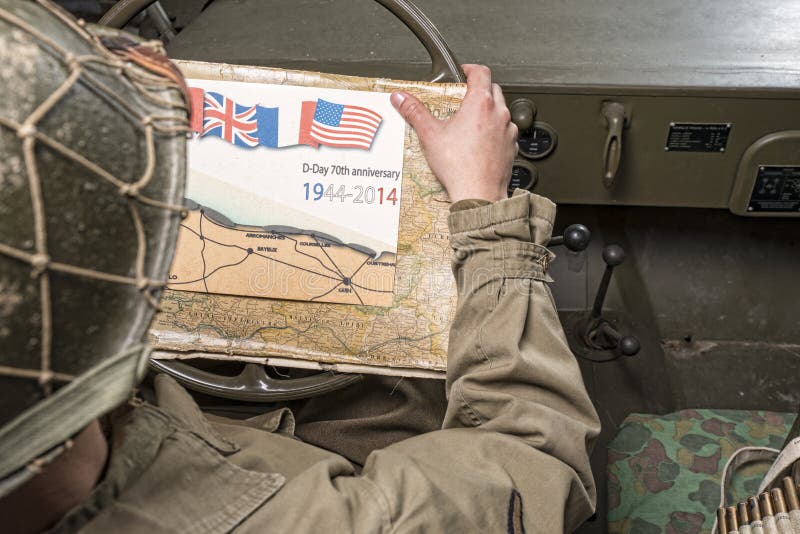Driver of a Military Vehicle of World War II Stock Photo - Image of ...