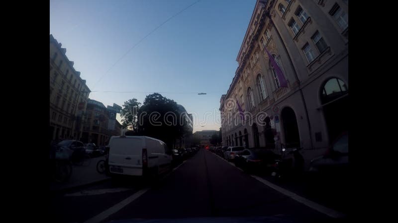 Driver Perspective View through the Windshield while Driving Stock ...