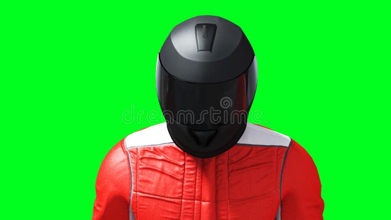 Driver, Racer Isolate on Green Screen. 3d Rendering. Stock Illustration ...